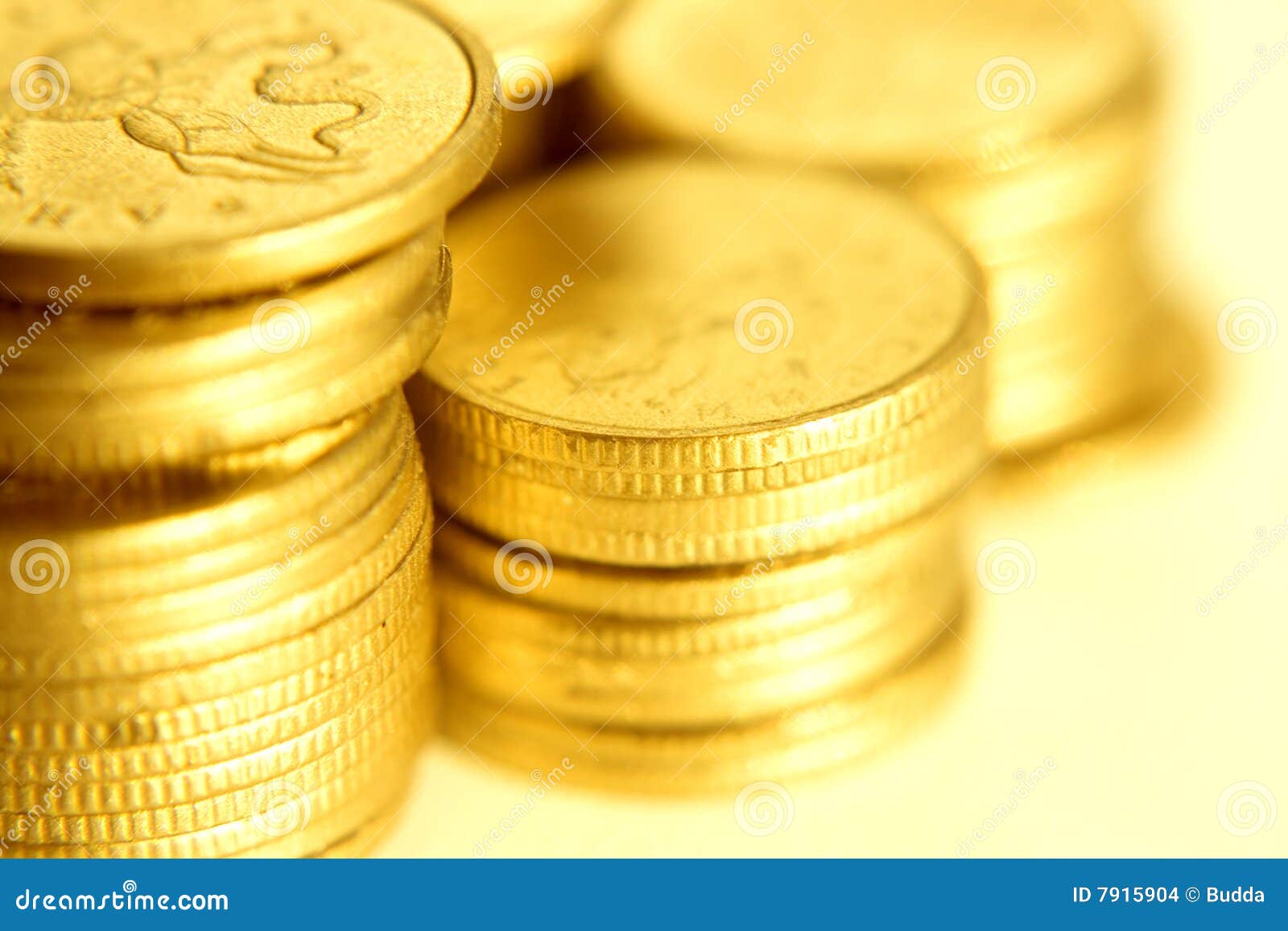 Gold coins close-up stock photo. Image of credit, coins - 7915904