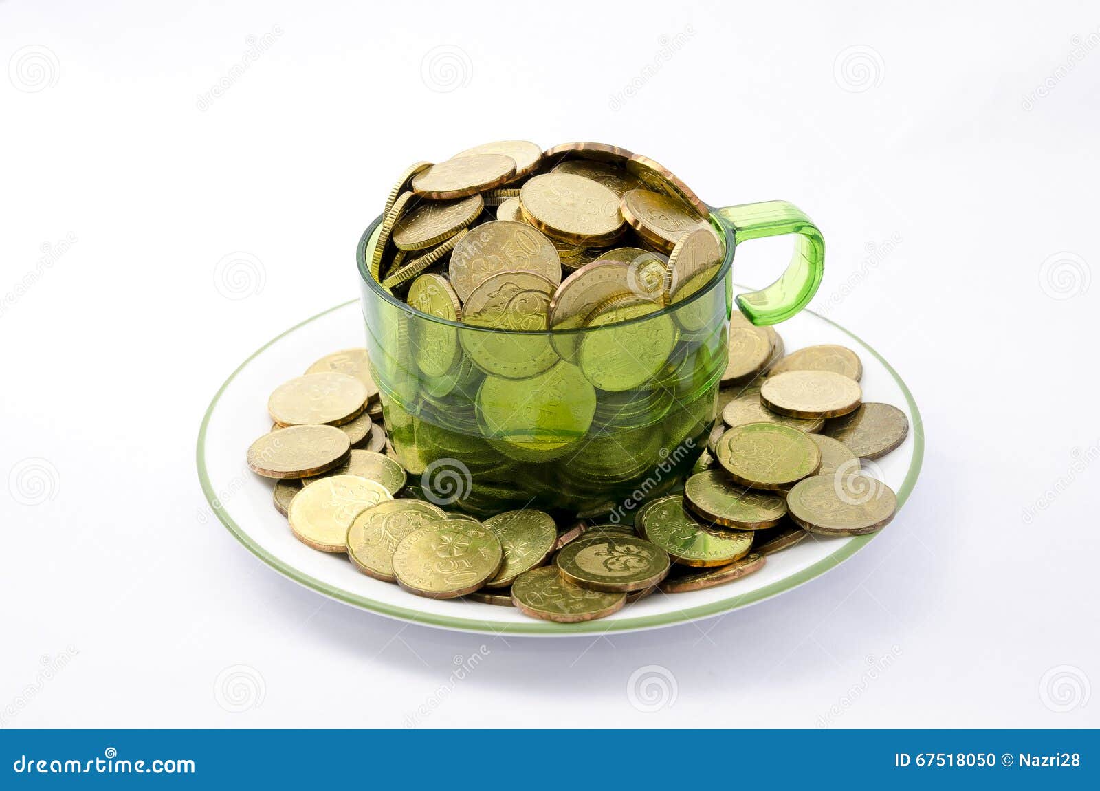 Gold Coins in a cup stock photo. Image of bronze, pile - 67518050