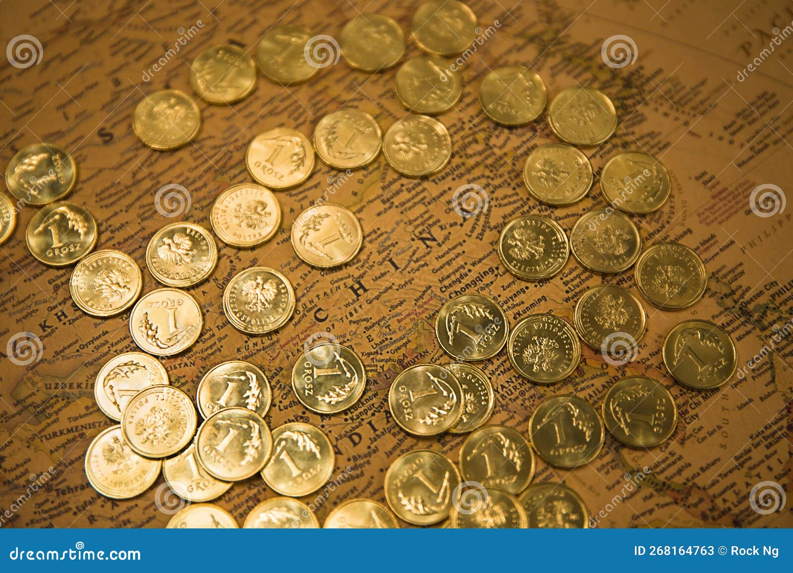 Gold Coins in the Economic and Financial World Stock Image - Image of ...