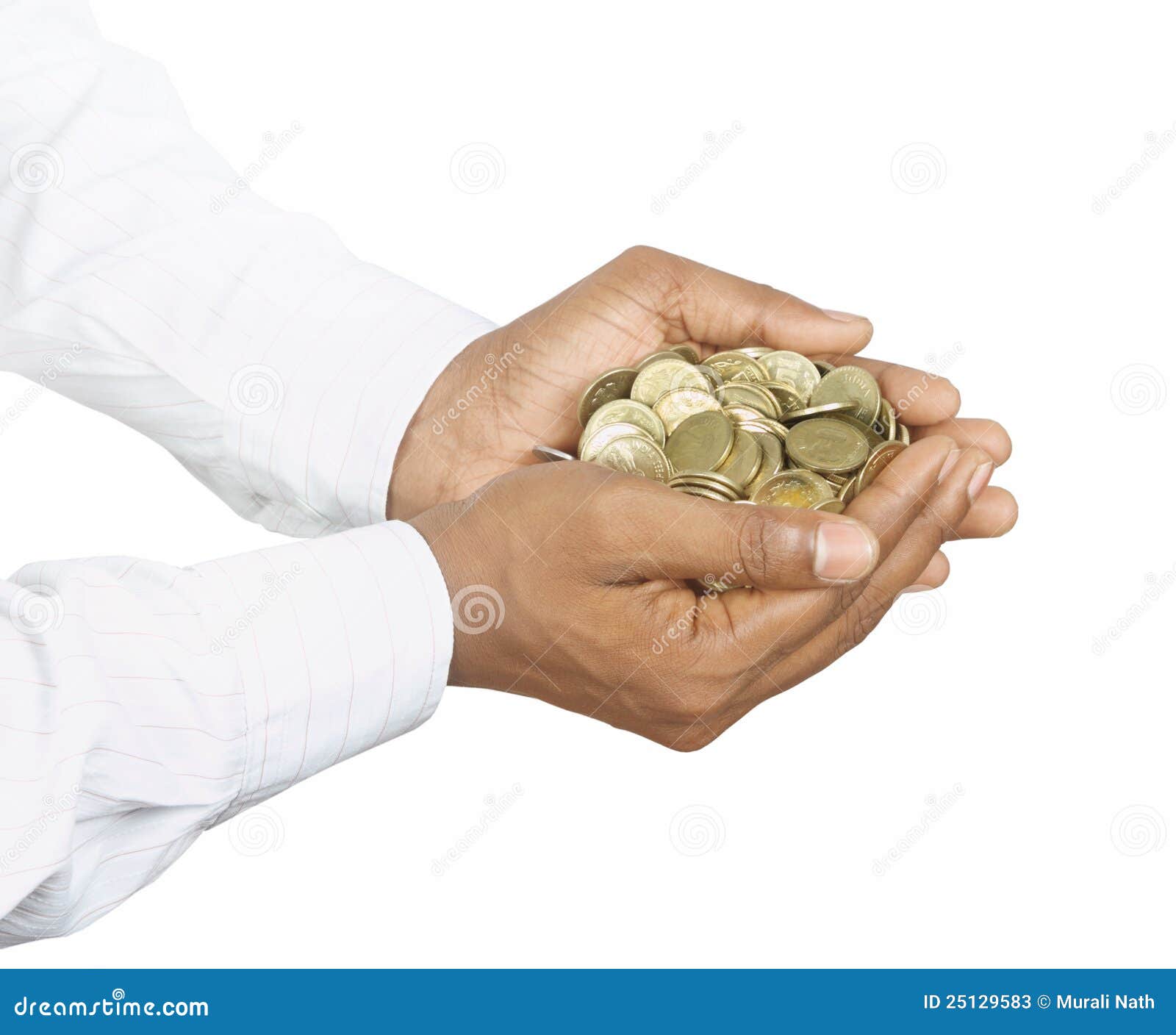 Gold Coins in Hands stock image. Image of capital, canadian - 25129583