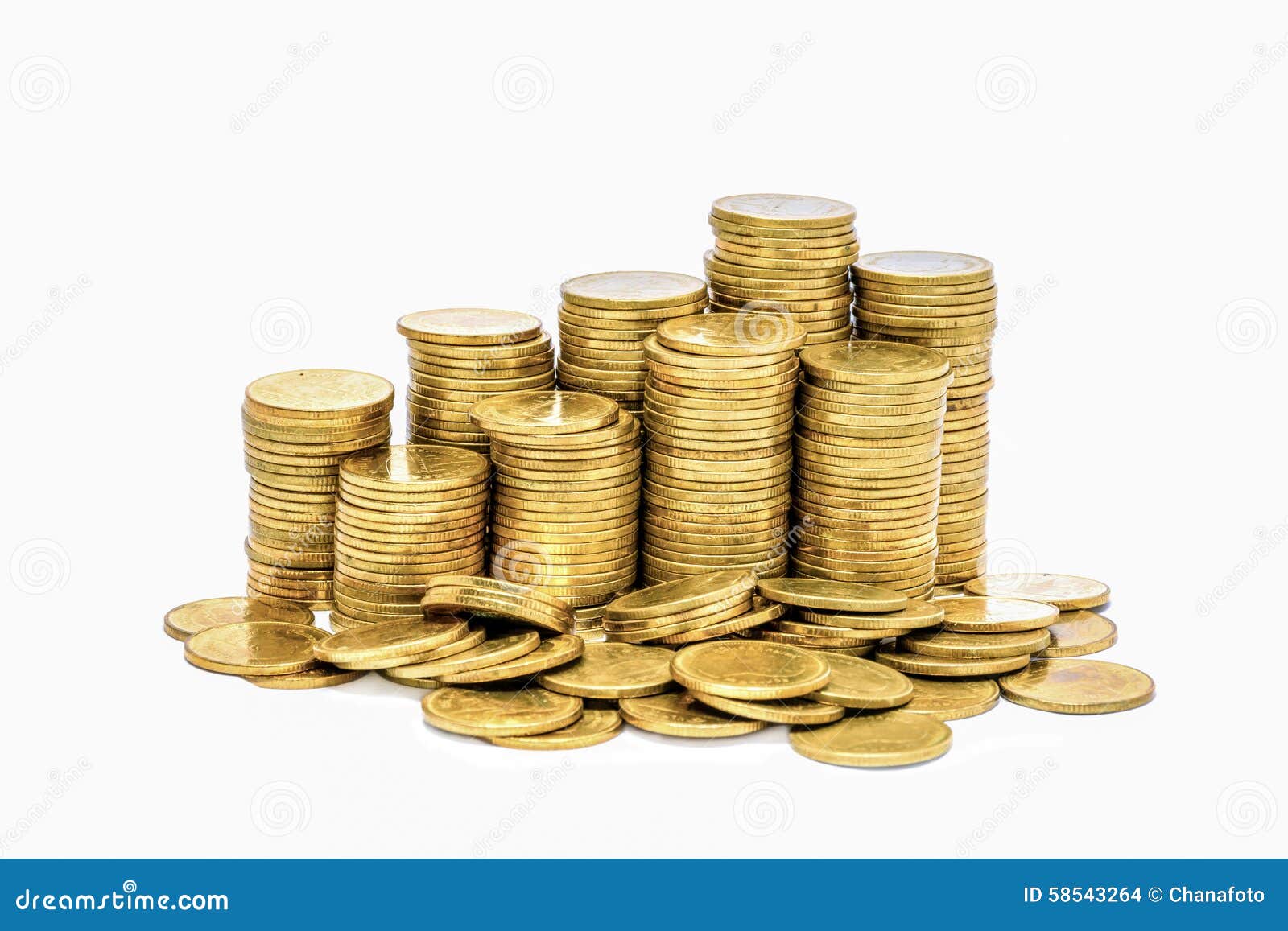 Gold coins stock photo. Image of market, closeup, coins - 58543264