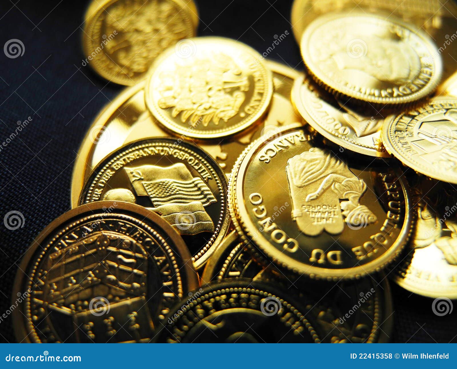 Gold coins and medals stock photo. Image of prosperity - 22415358