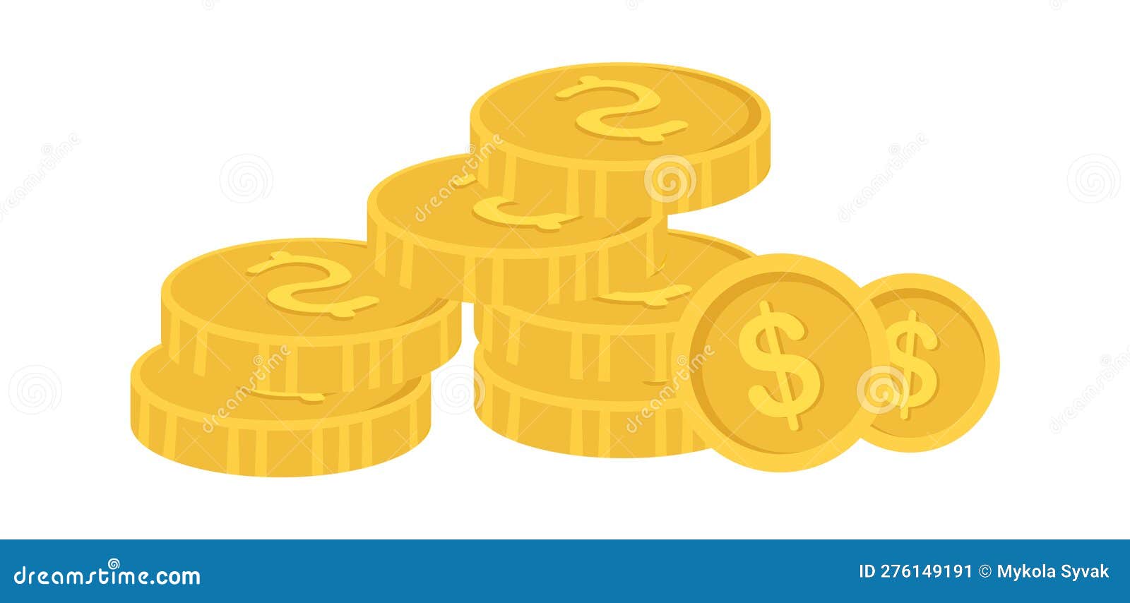 Gold Coins Pile stock vector. Illustration of finance - 276149191
