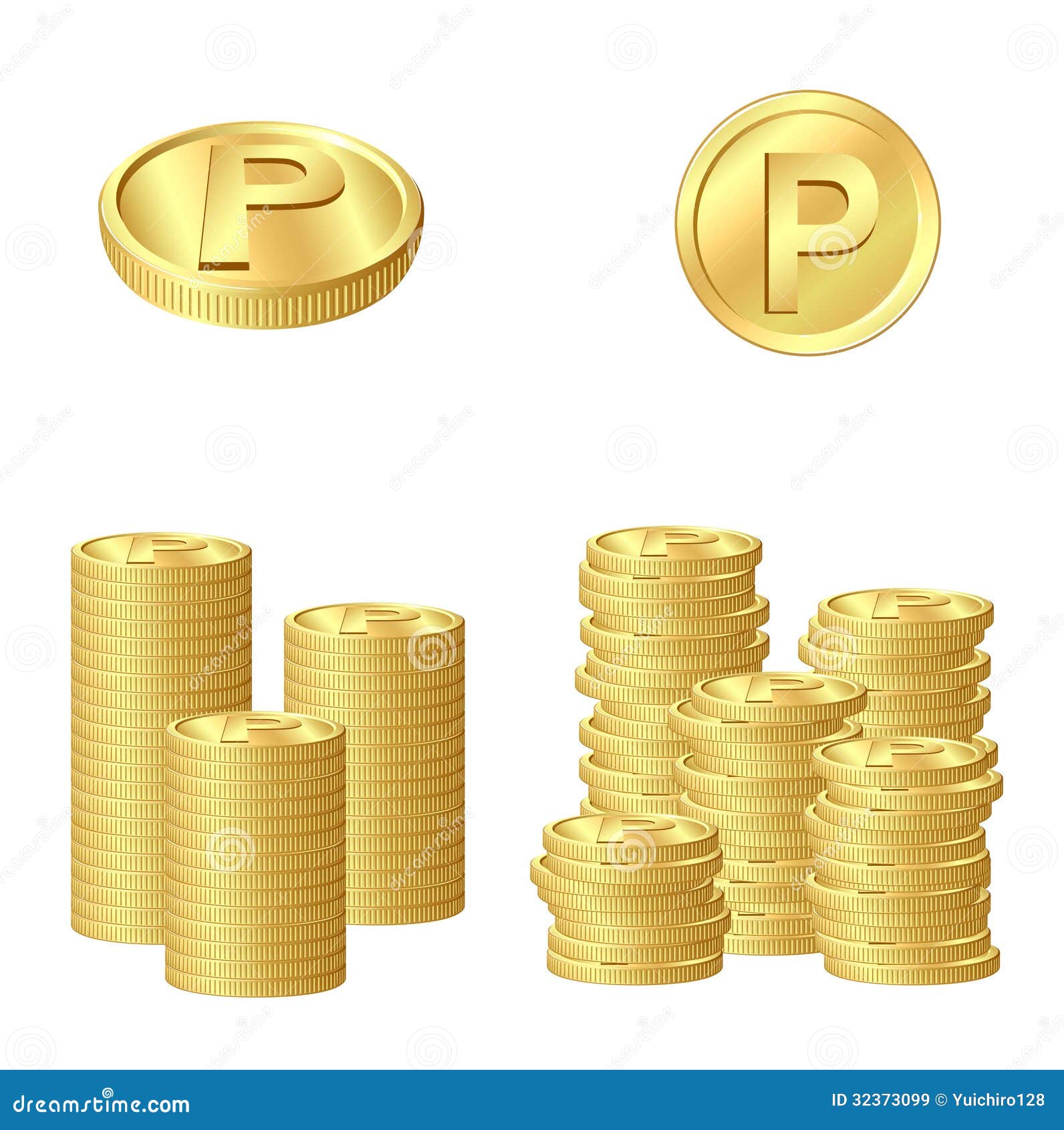 Gold coins point stock vector. Illustration of finance - 32373099