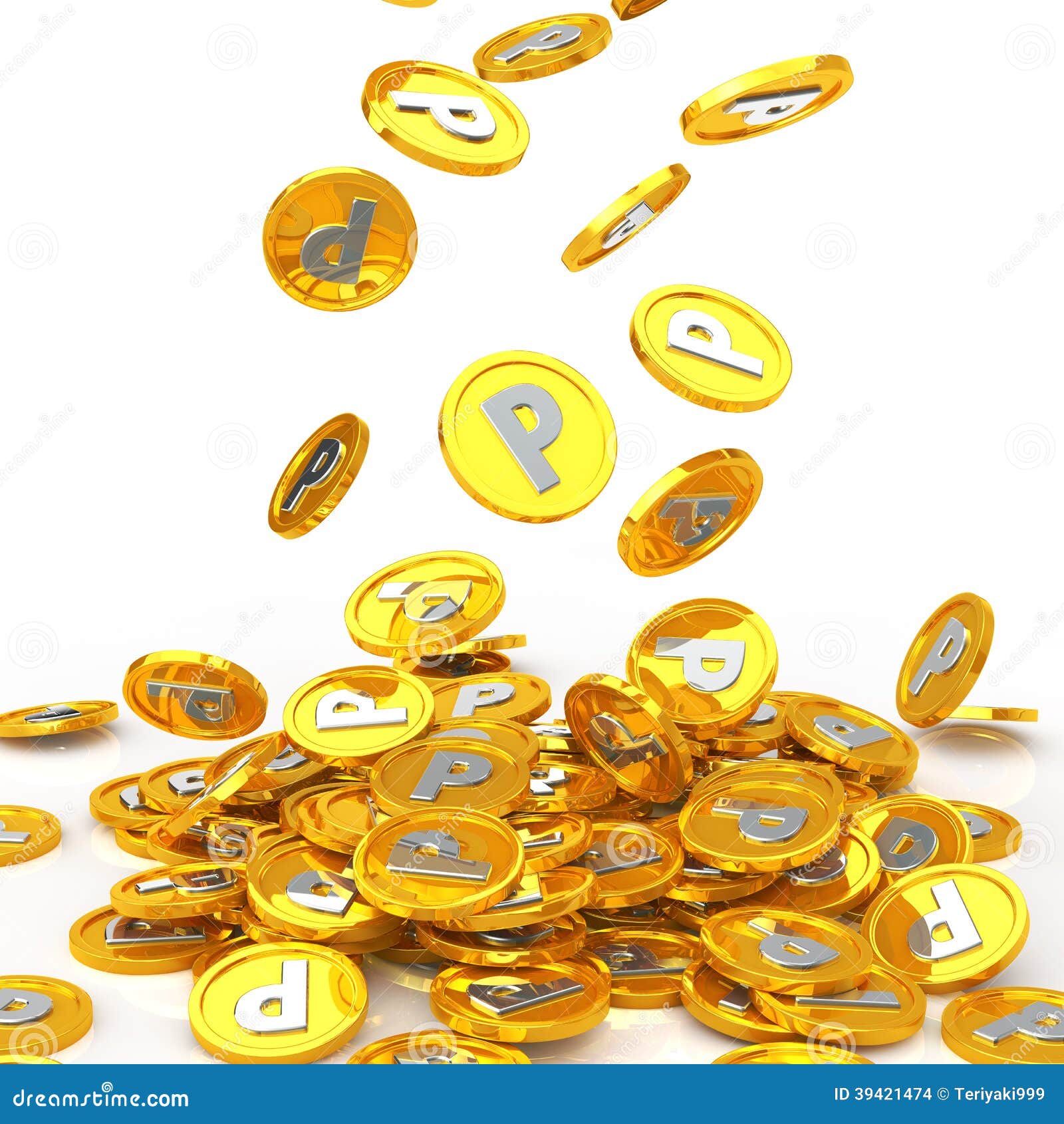 Gold coins point stock illustration. Illustration of isolated - 39421474