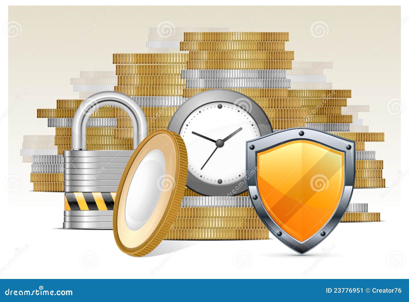 Gold Coins & Protection Stock Vector - Illustration of currency ...