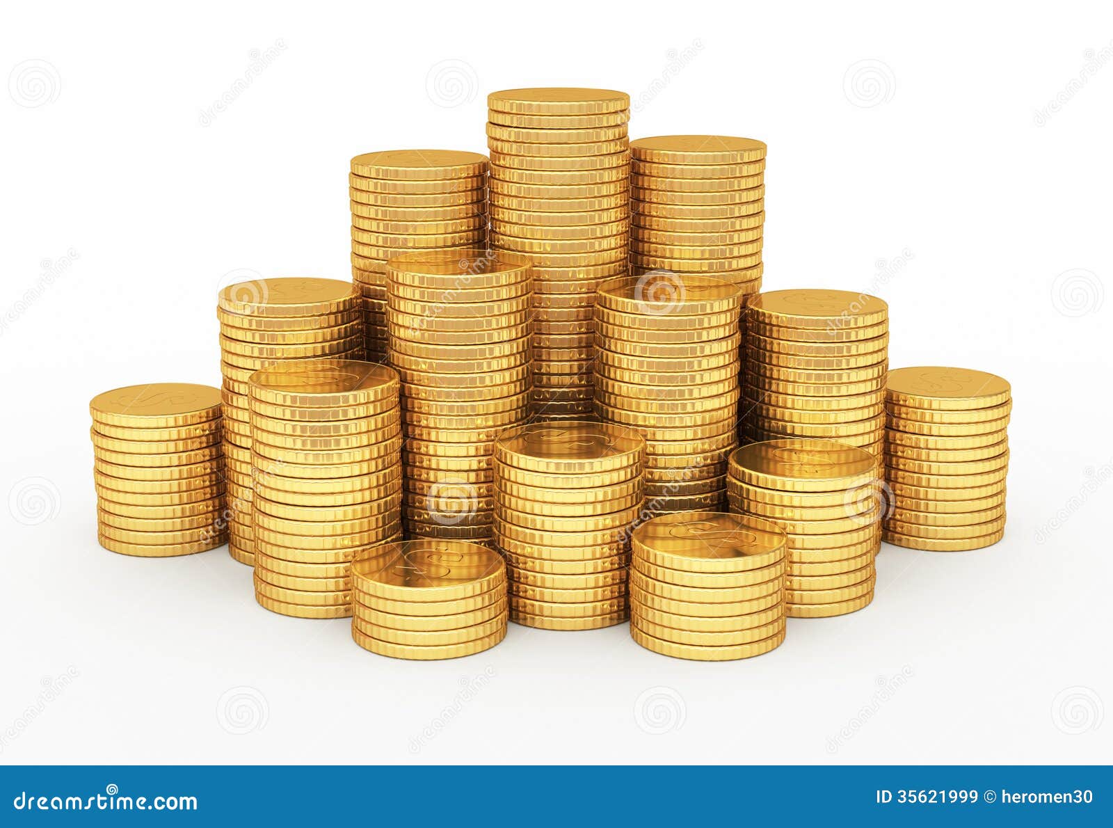 Set Of Gold Coins Falling In Different Perspective, Angles, Directions ...