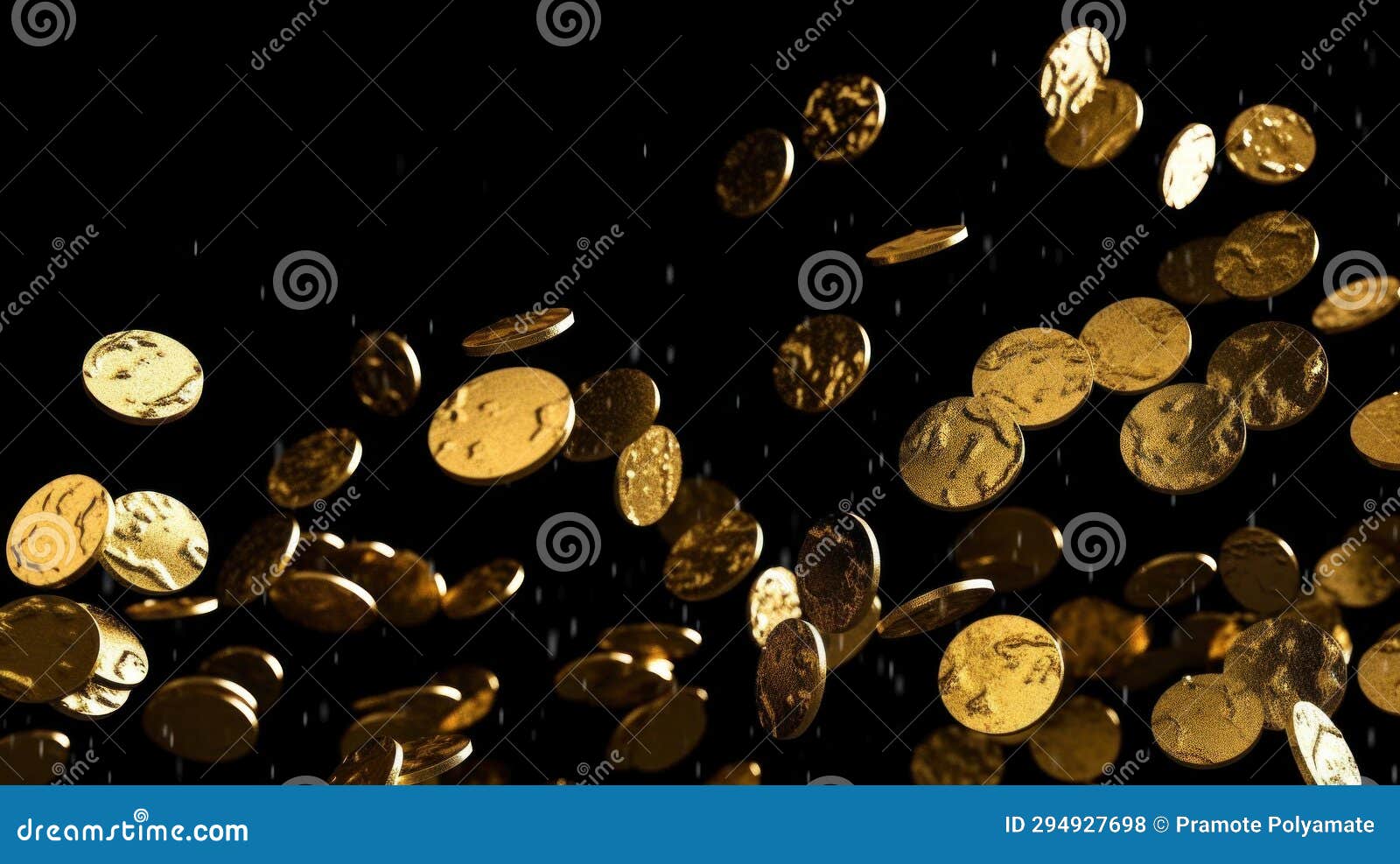 Gold Coins Raining on Black Background Stock Photo - Image of falling ...