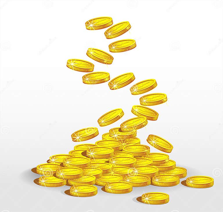 Gold coins spilling stock vector. Illustration of euro - 26585020