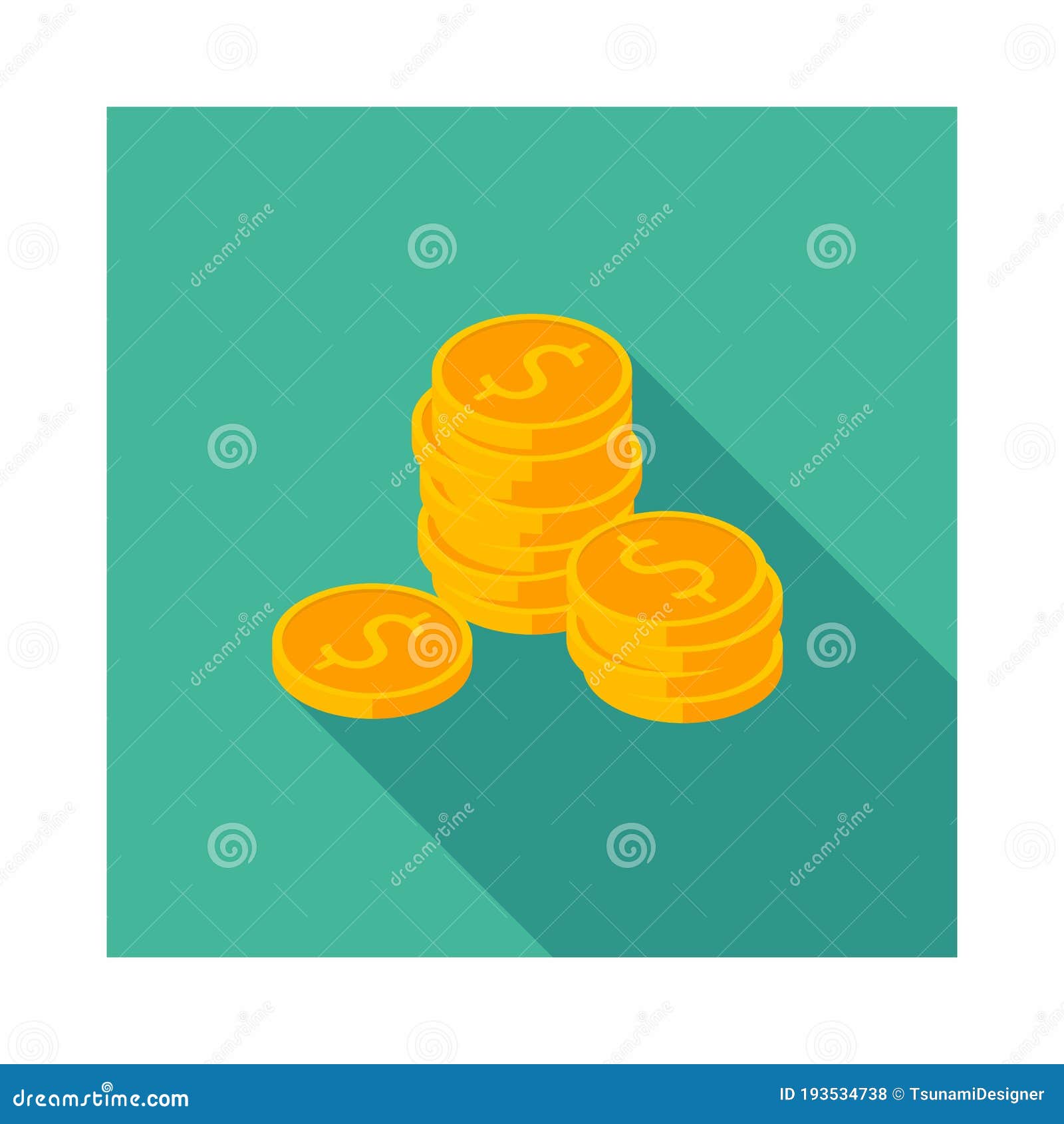 Gold Coins Stack Icon Vector Isometric Stock Vector - Illustration of ...