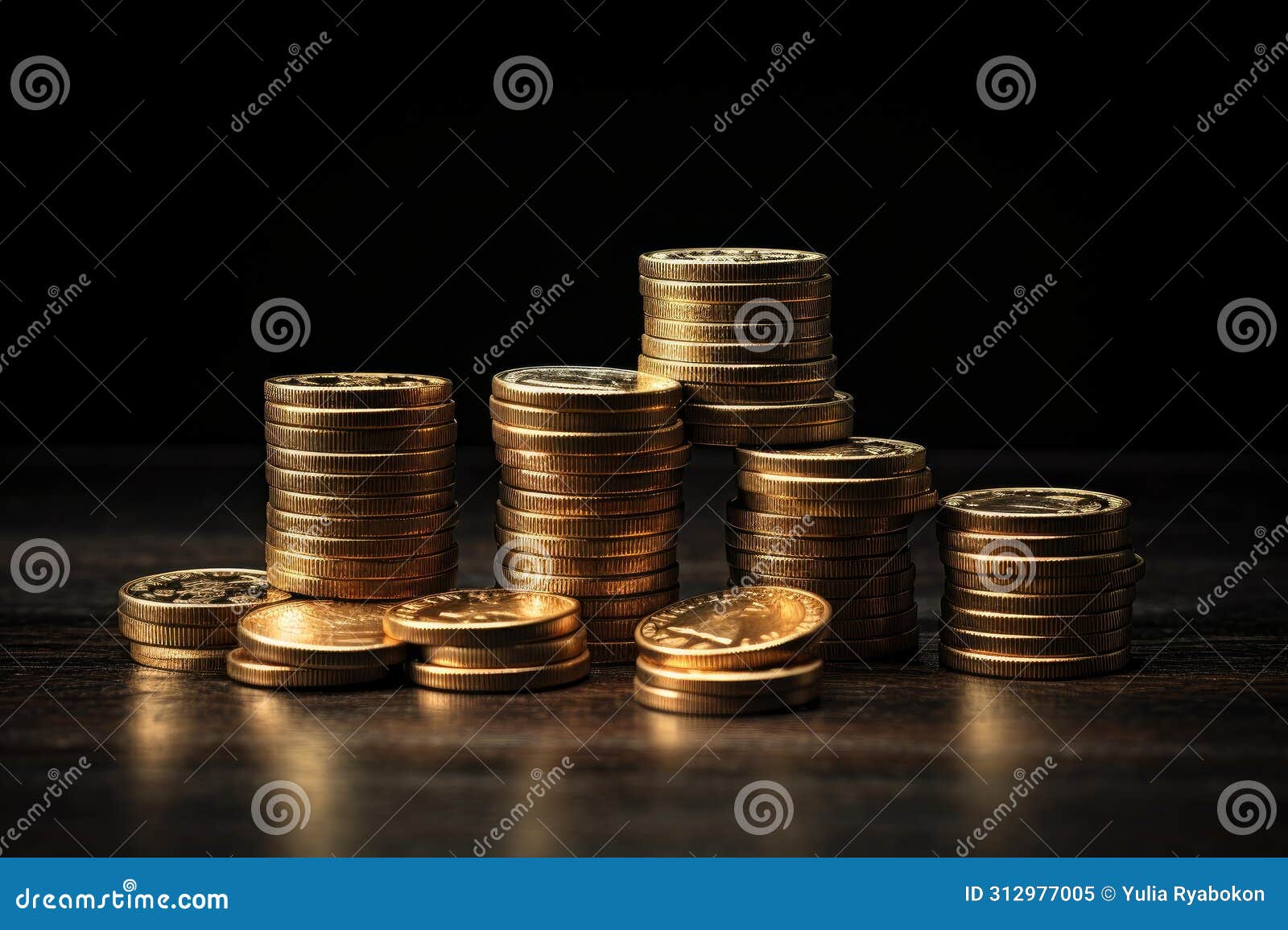 Gold Coins Stack. Generate Ai Stock Image - Image of coins, finance ...