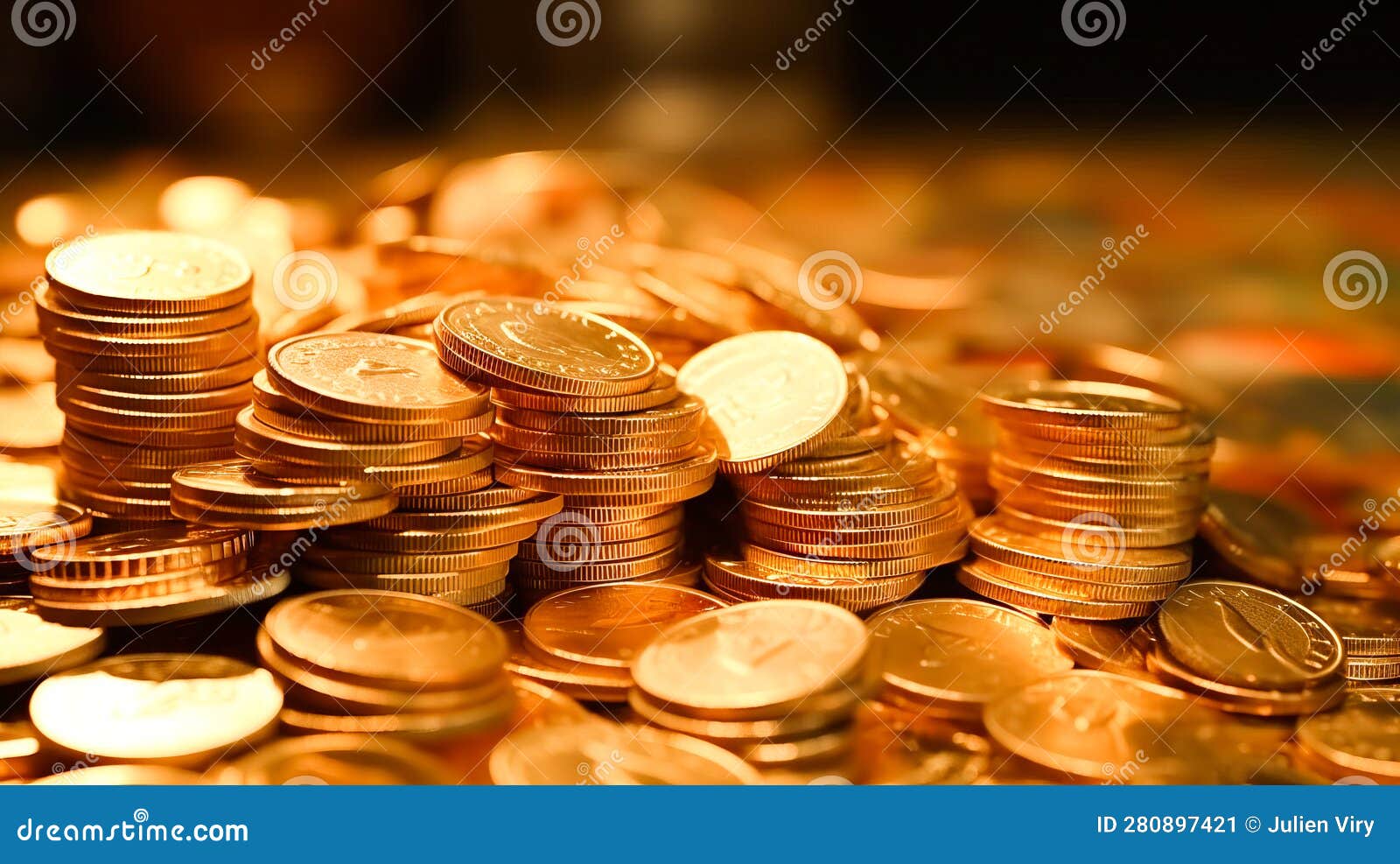 Gold Coins Stacks Created Using Generative AI Stock Illustration ...