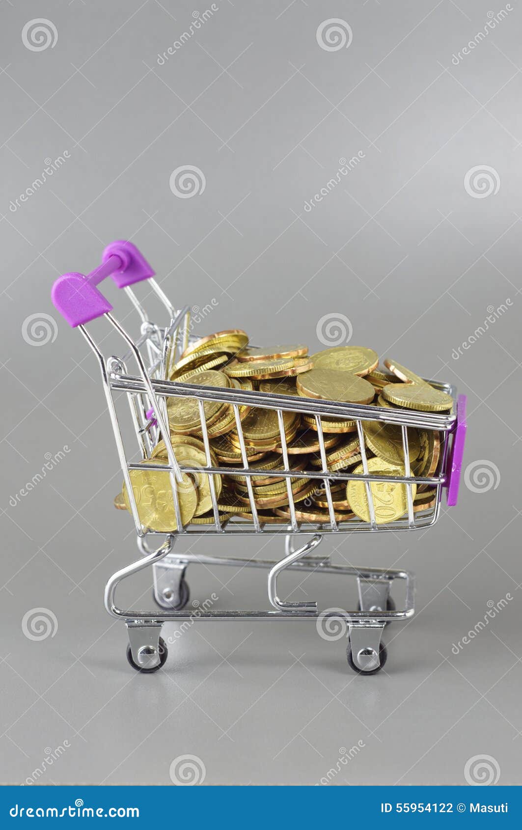 Gold Coins and Trolley - Business Concept Stock Photo - Image of ...