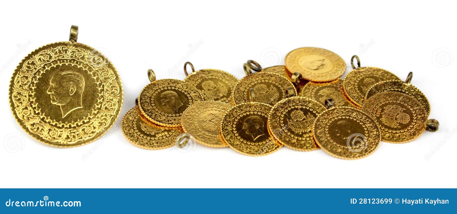 Gold Coins. ( Turkish Gold Coins ). Stock Image - Image of hoard ...