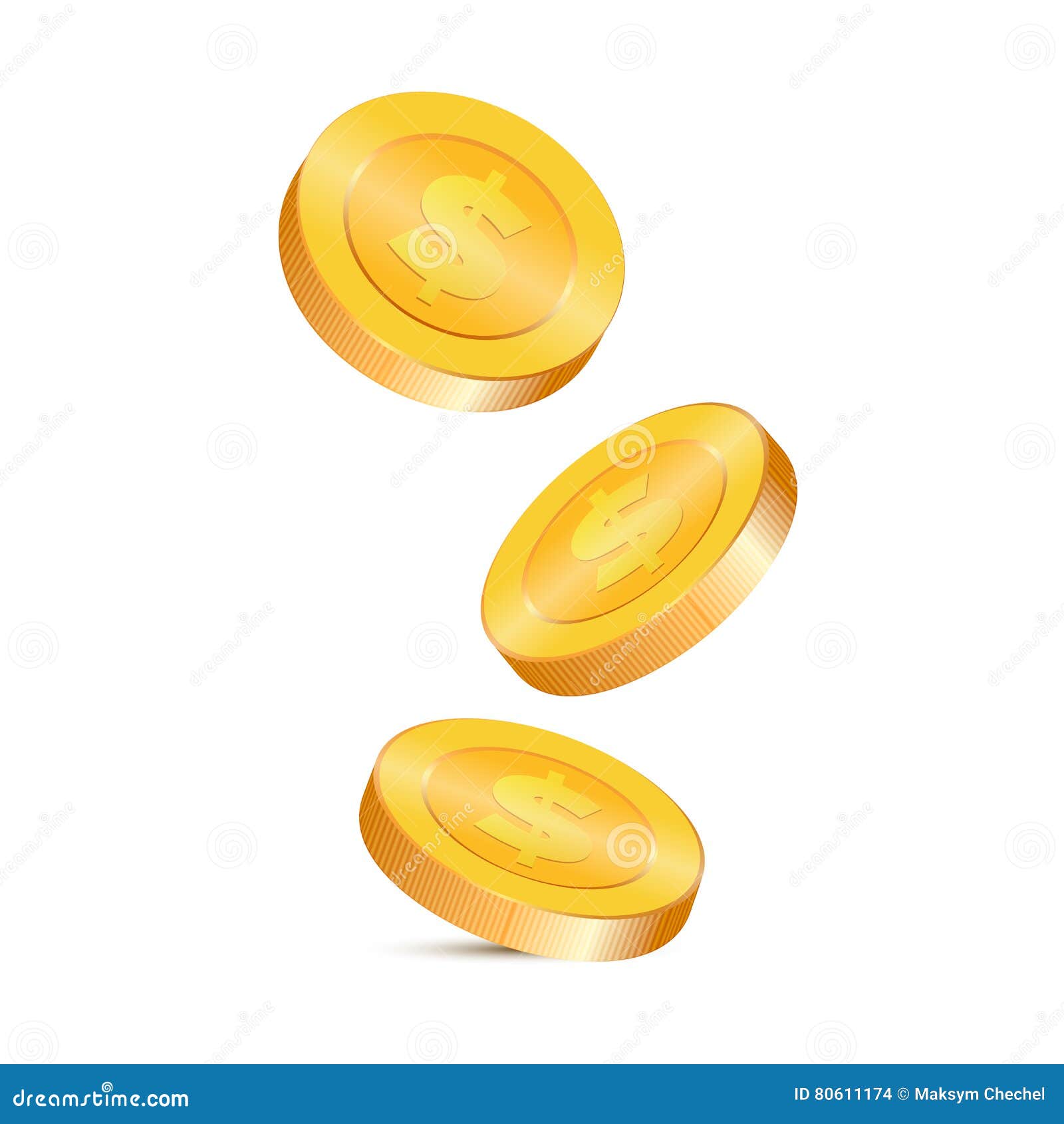 Gold Coins Vector Illustration Stock Vector - Illustration of monetary ...
