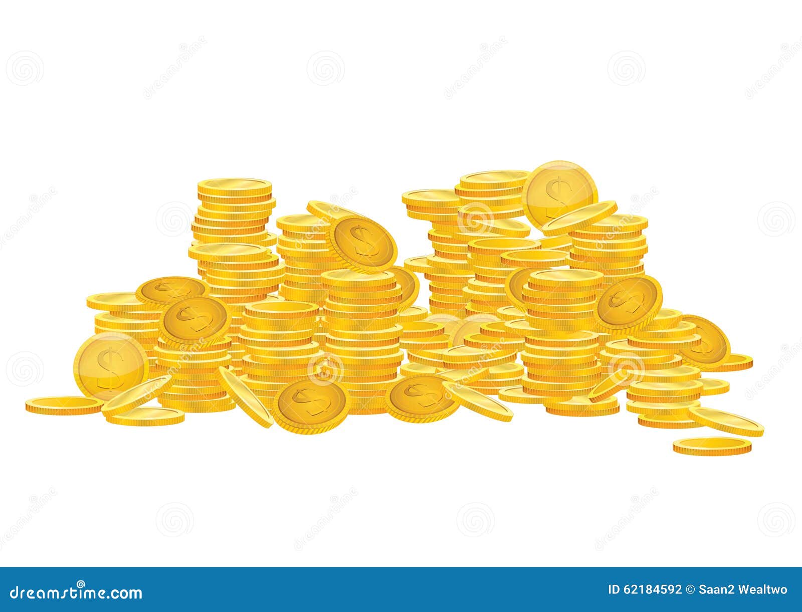 Gold Coins stock vector. Illustration of gold, assets - 62184592