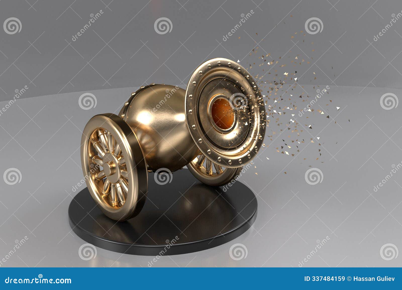 Gold Color Ball Realiatic Render Mock Up Stock Illustration ...