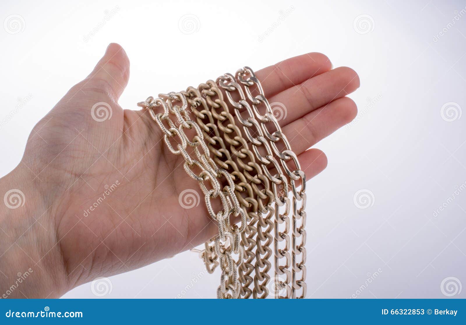 Gold color chain in hand stock image. Image of strong - 66322853