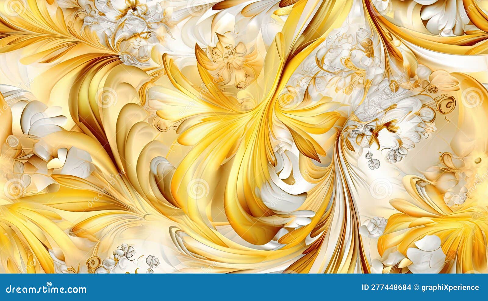 Gold Color Fabric Pattern Design Stock Illustration - Illustration of ...