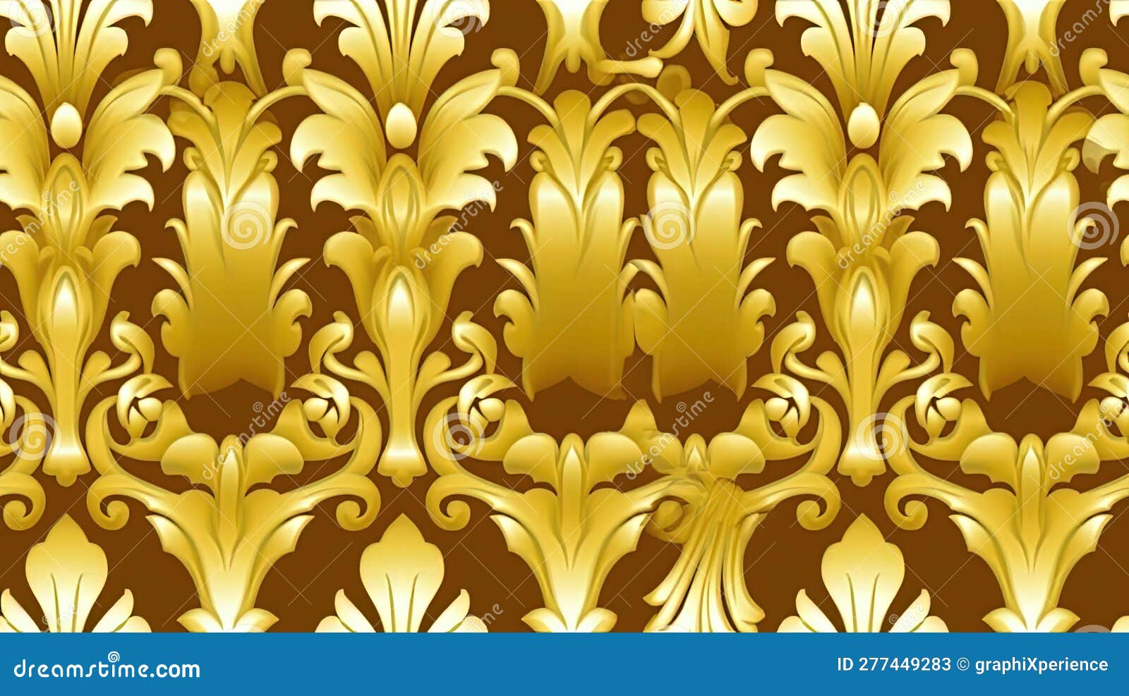 Gold Color Fabric Pattern Design Stock Illustration - Illustration of ...