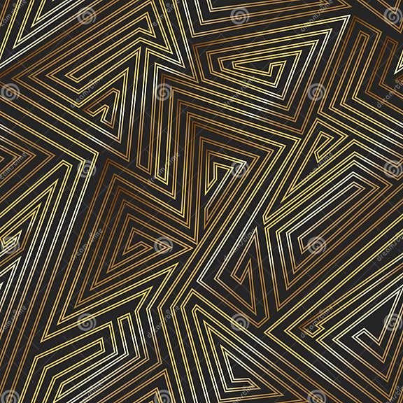 Gold Color Maze Seamless Pattern Stock Vector - Illustration of vector ...