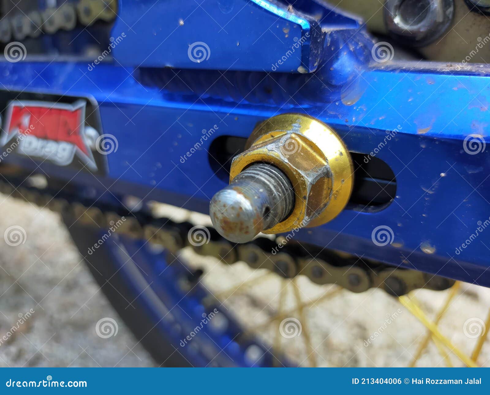 Gold color motorcycle nuts stock photo. Image of machine - 213404006