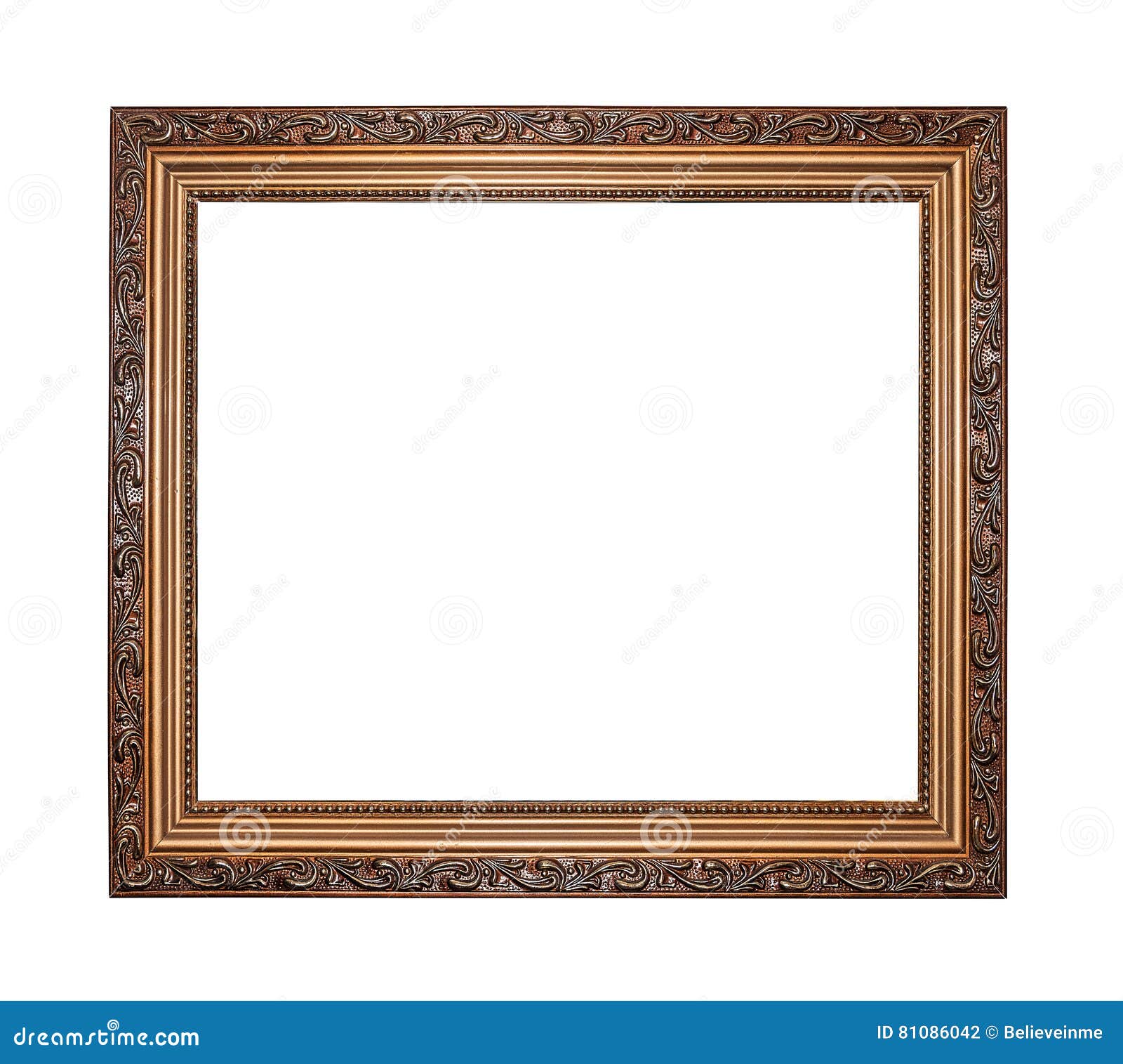 Gold color picture frame. stock photo. Image of object - 81086042