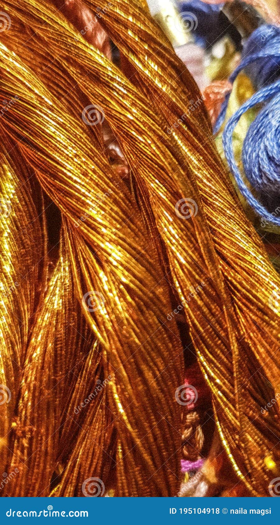 Gold Color Threads Making by Cooper Stock Photo - Image of accessories ...