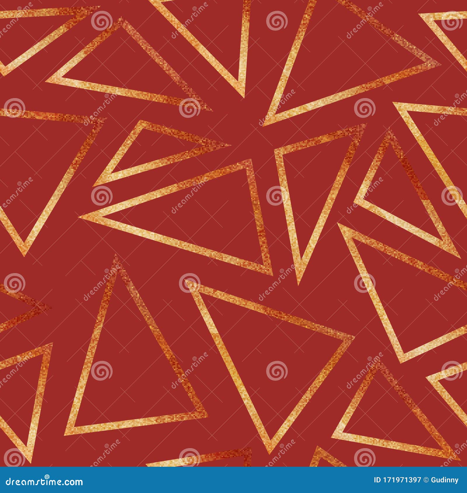 Gold Color Triangle Pattern with Grunge Effect Stock Vector ...