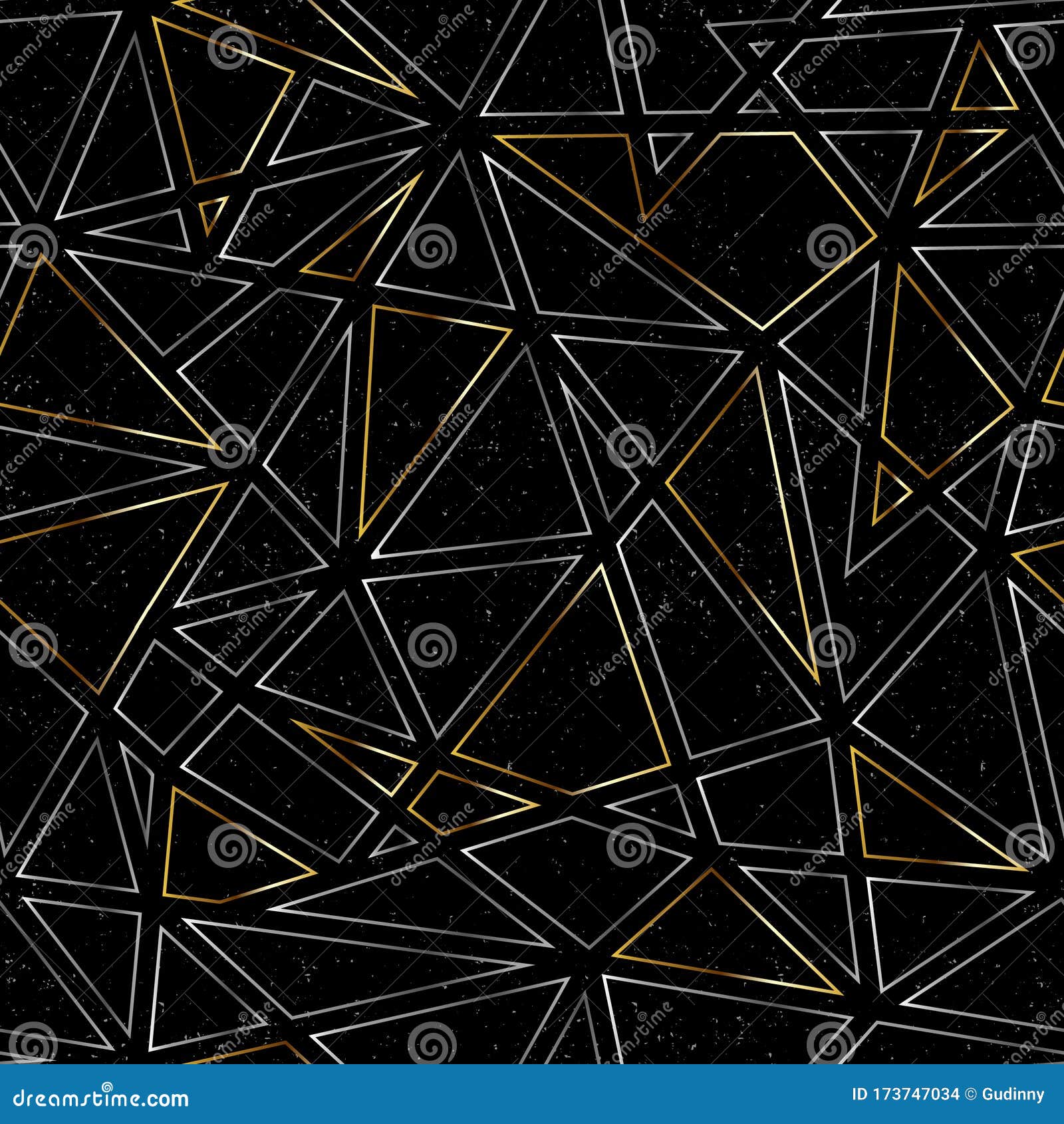 Gold Color Triangle Pattern with Grunge Effect Stock Vector ...