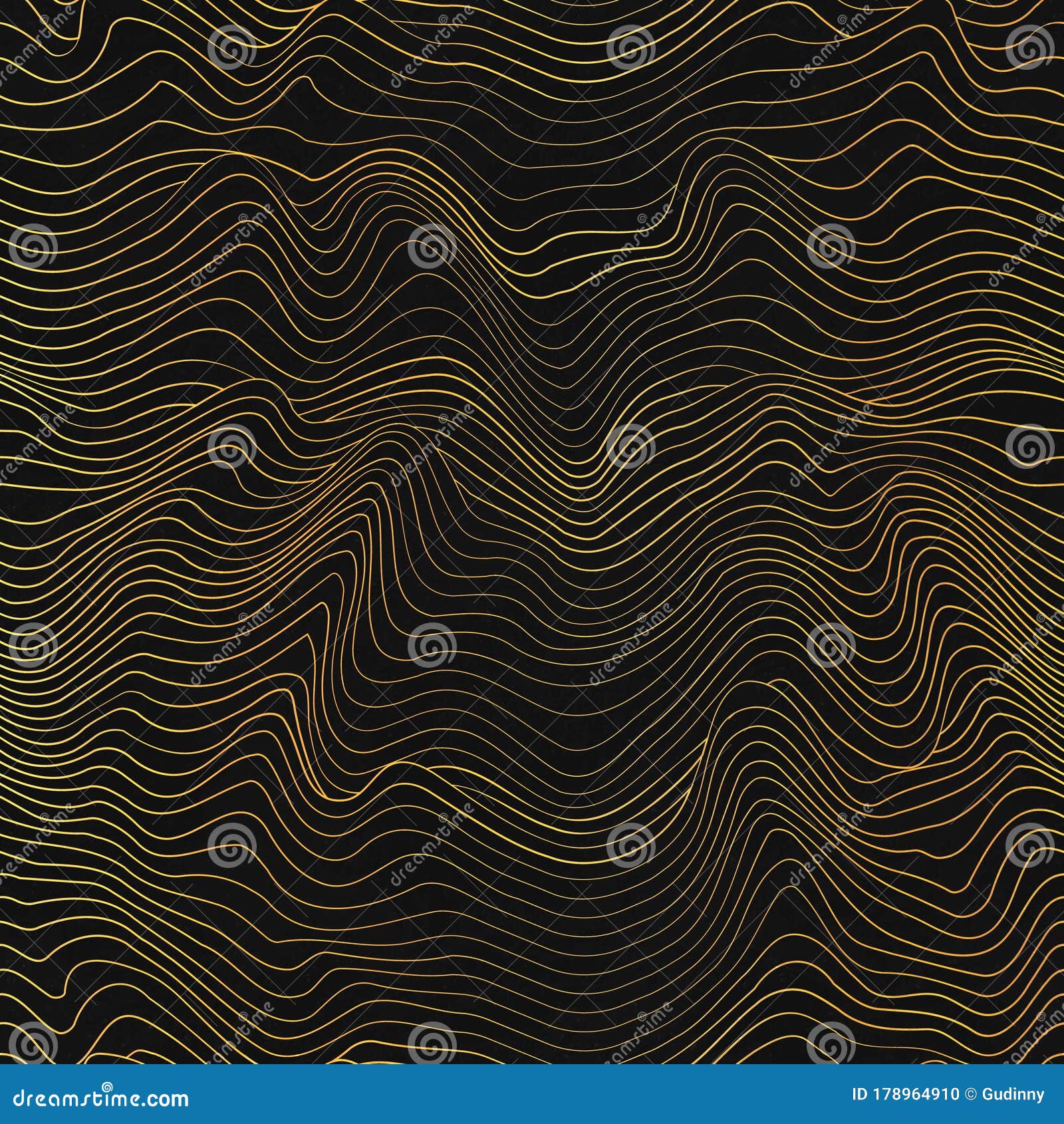 Gold Color Wave Seamless Pattern Stock Vector - Illustration of fabric ...