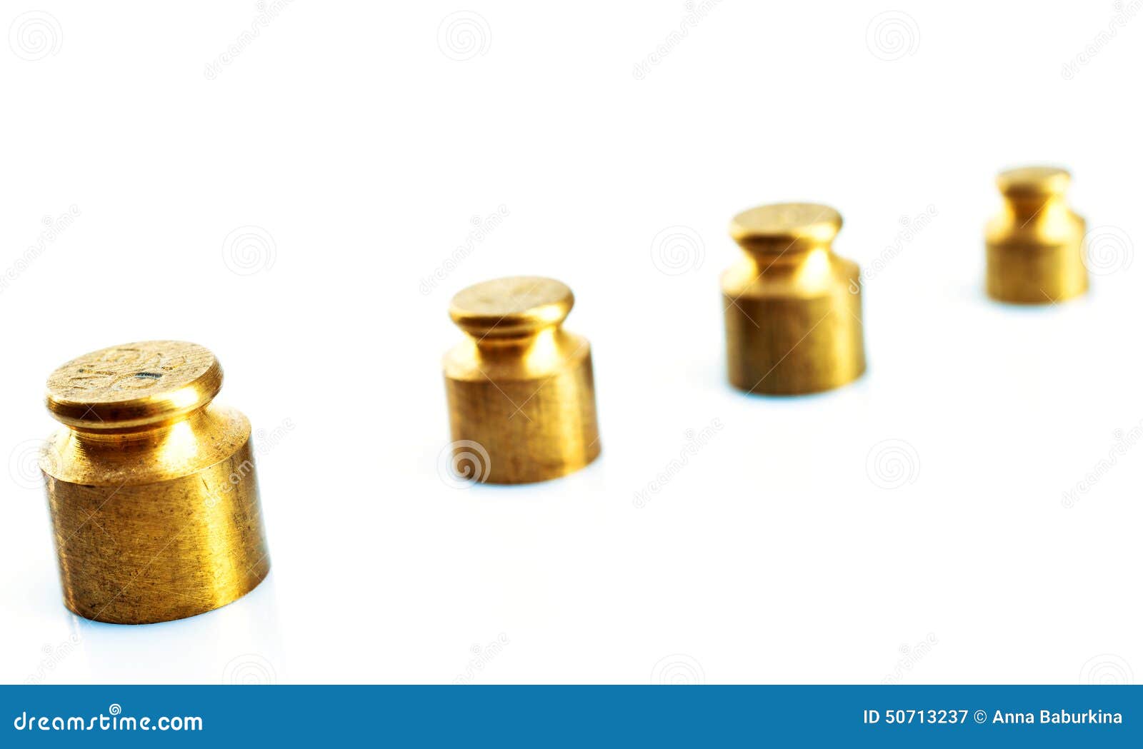 Gold Color Weight On A White Background Stock Image - Image of gramme ...