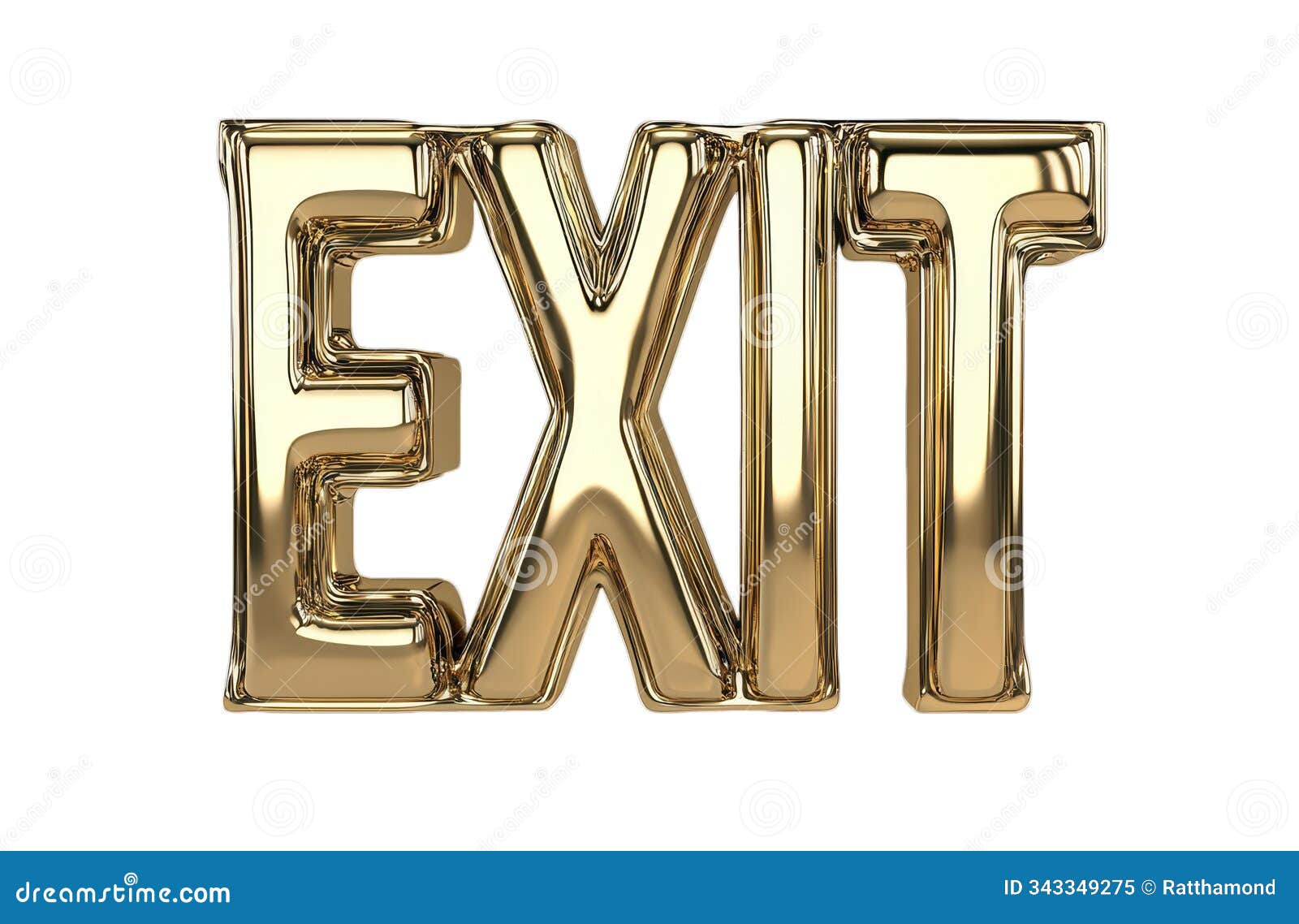 A Gold-colored "EXIT" Sign with a Bold, Three-dimensional Design is ...