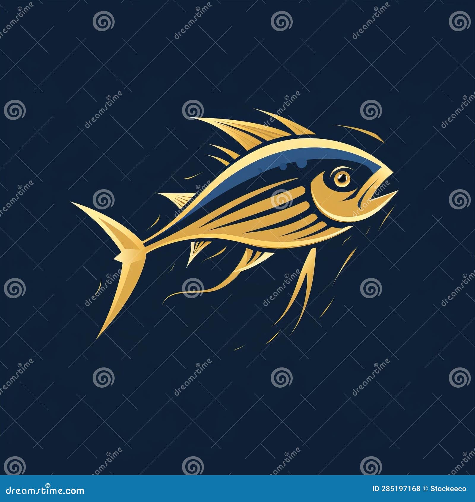 Gold Mahi-mahi Vector Logo Design Stock Illustration - Illustration of ...