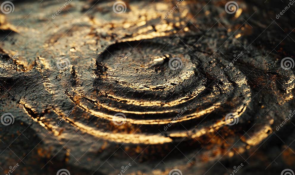 A Gold Colored Object with a Circular Shape Stock Image - Image of tree ...