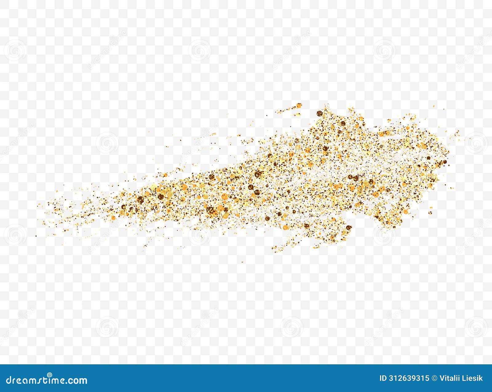 Gold Colored Particles,abstract Shape Element for Design. Gold Glitters ...