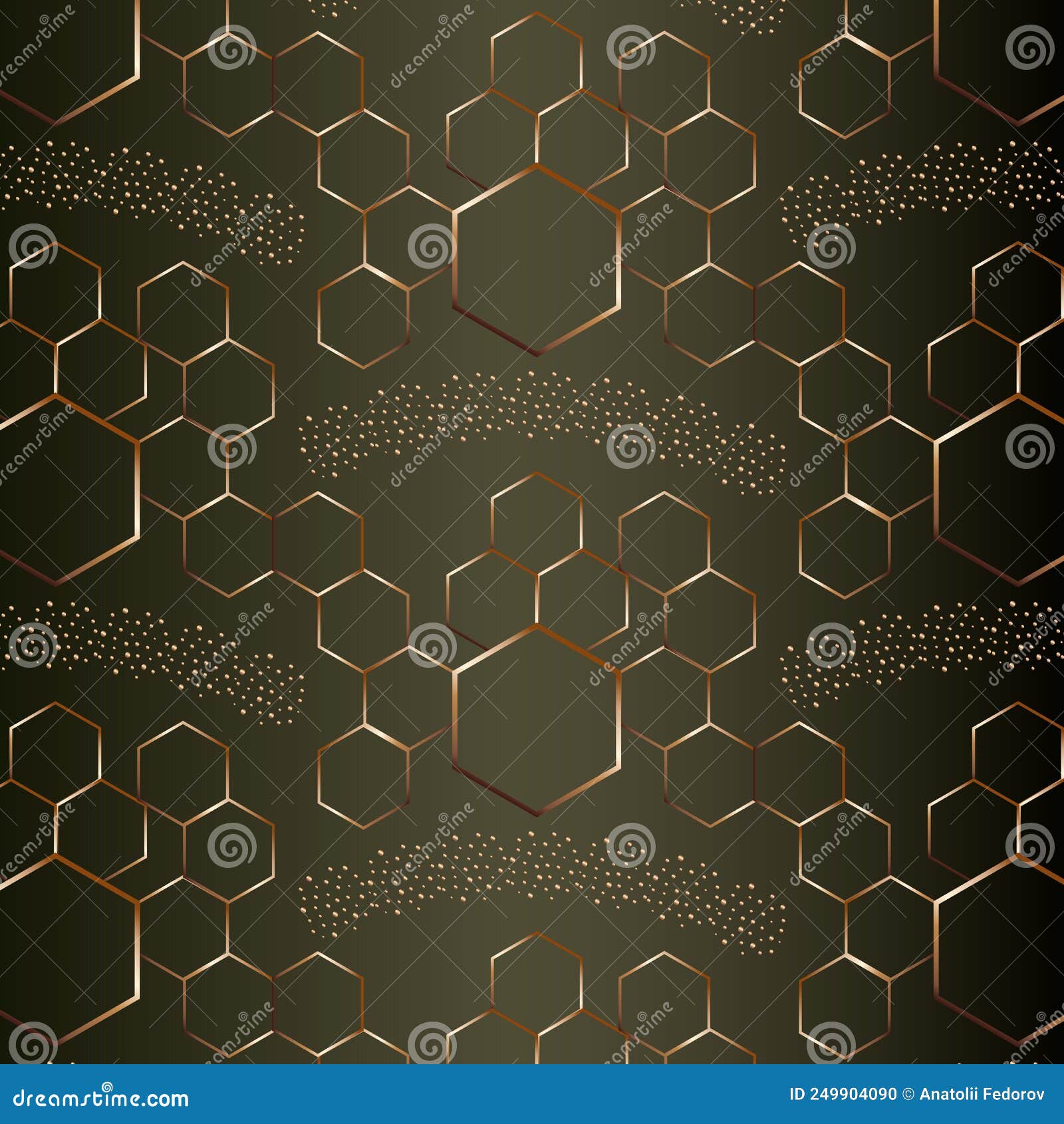 Gold Colored Polygons in a Pattern. Stock Vector - Illustration of ...