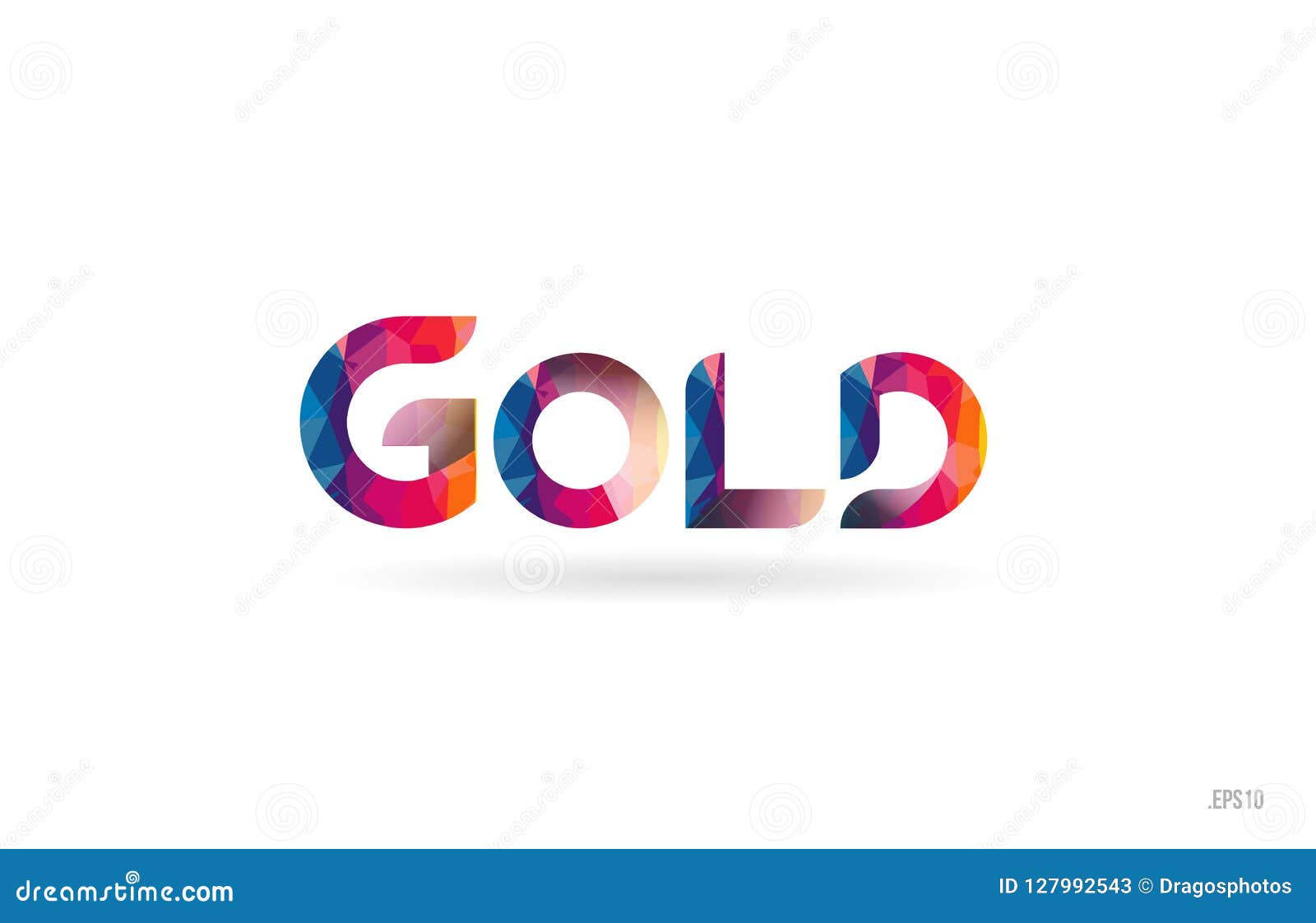 Gold Colored Rainbow Word Text Suitable for Logo Design Stock Vector ...