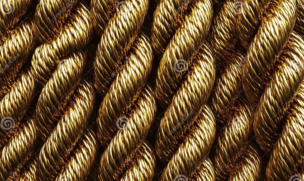 A Gold Colored Rope with a Gold Colored Pattern Stock Image - Image of ...