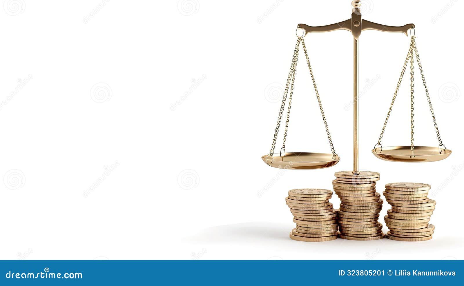 A Gold-colored Scale with Two Balanced Trays, Each Holding a Stack of ...