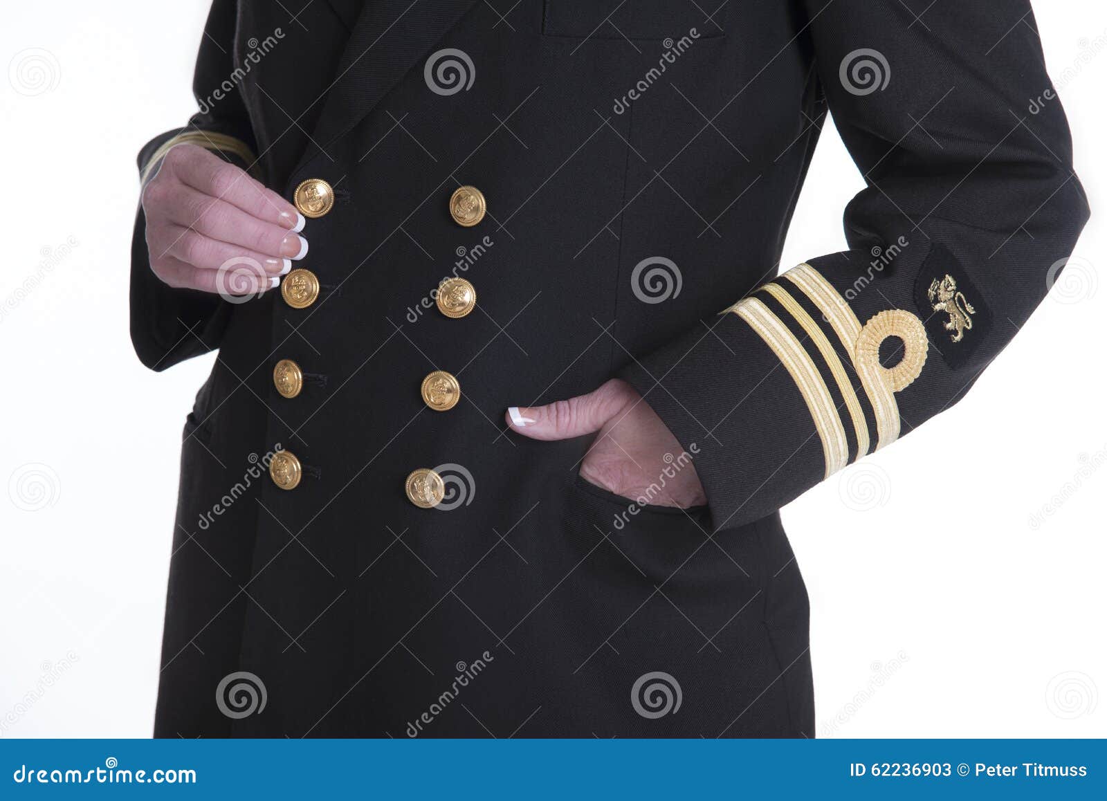 Gold Coloured Buttons and Braid on a Uniform Stock Image - Image of ...