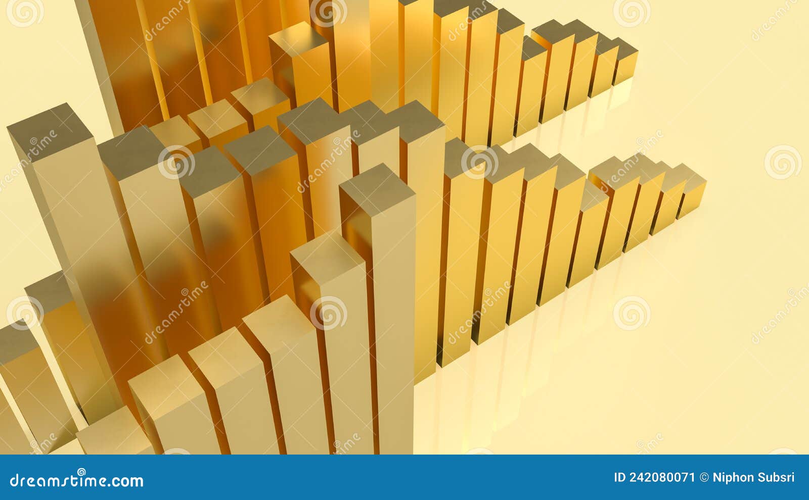 The Gold Column for Abstract Background 3d Rendering Stock Illustration ...