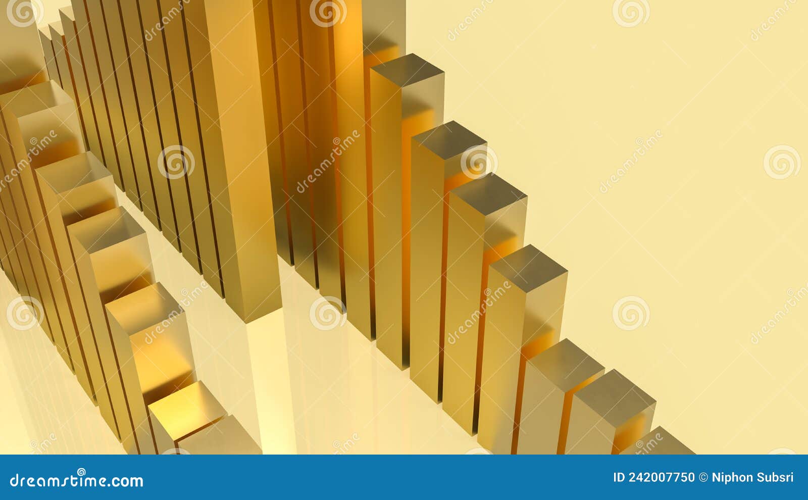 The Gold Column for Abstract Background 3d Rendering Stock Illustration ...