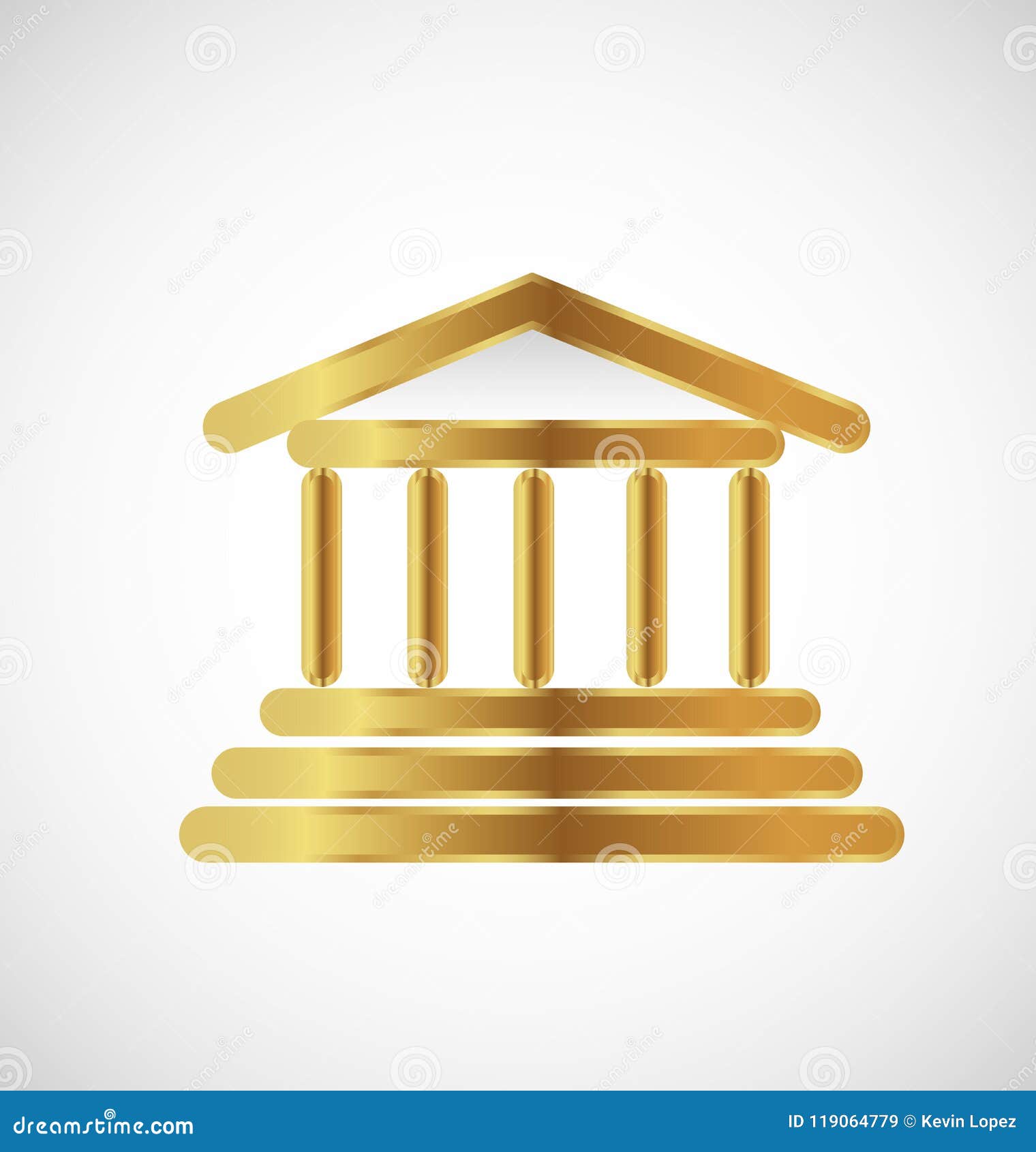 Gold column building icon stock vector. Illustration of institution ...