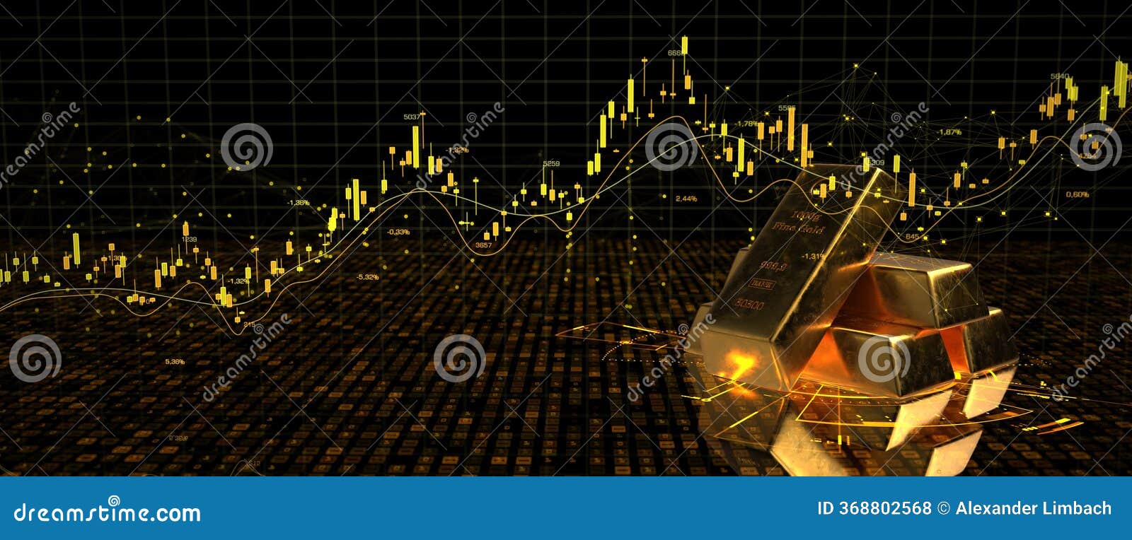 Candlestick Chart 3D Illustration Isolated On White Background ...