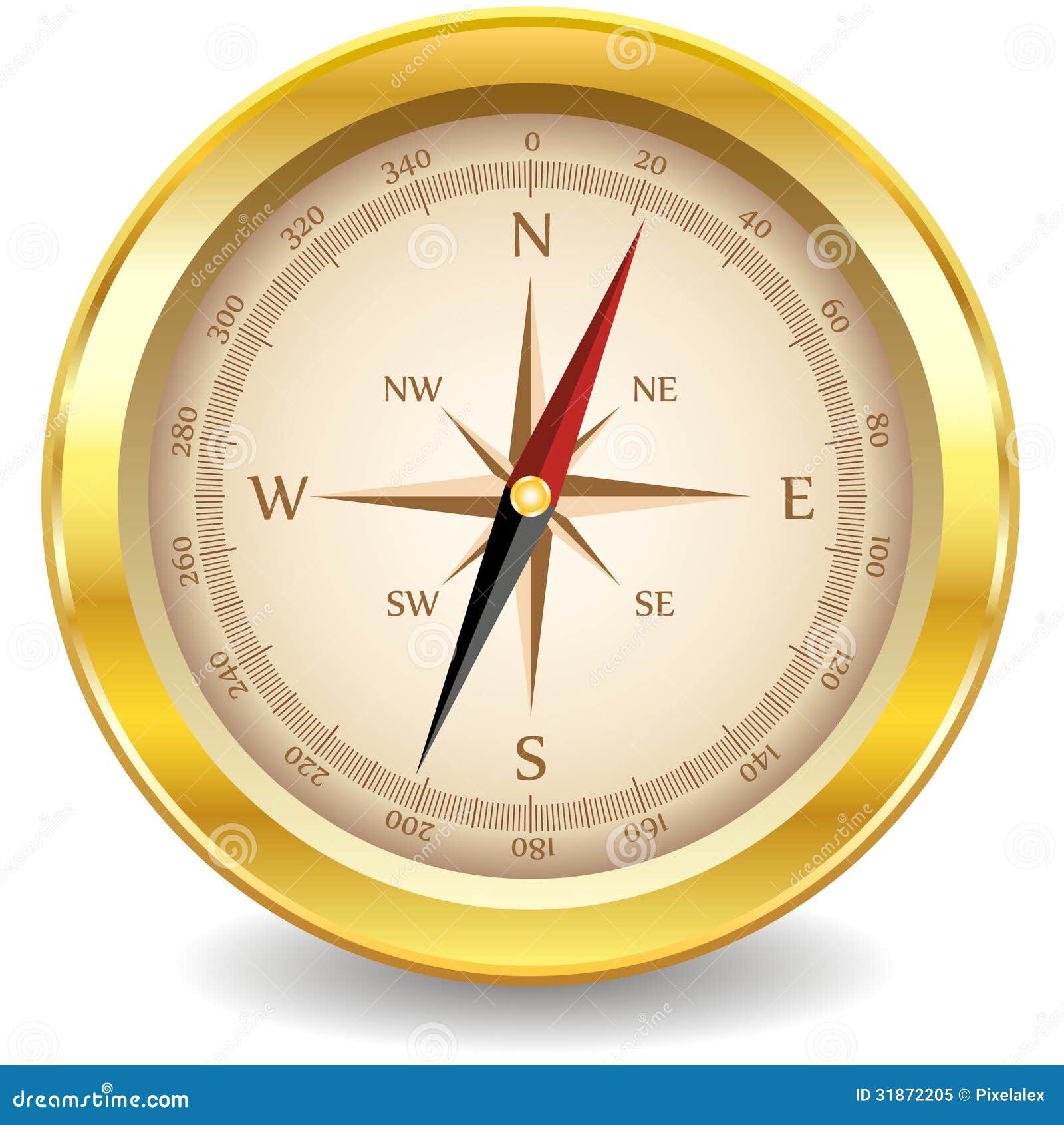 Gold compass stock vector. Illustration of compass, equipment - 31872205