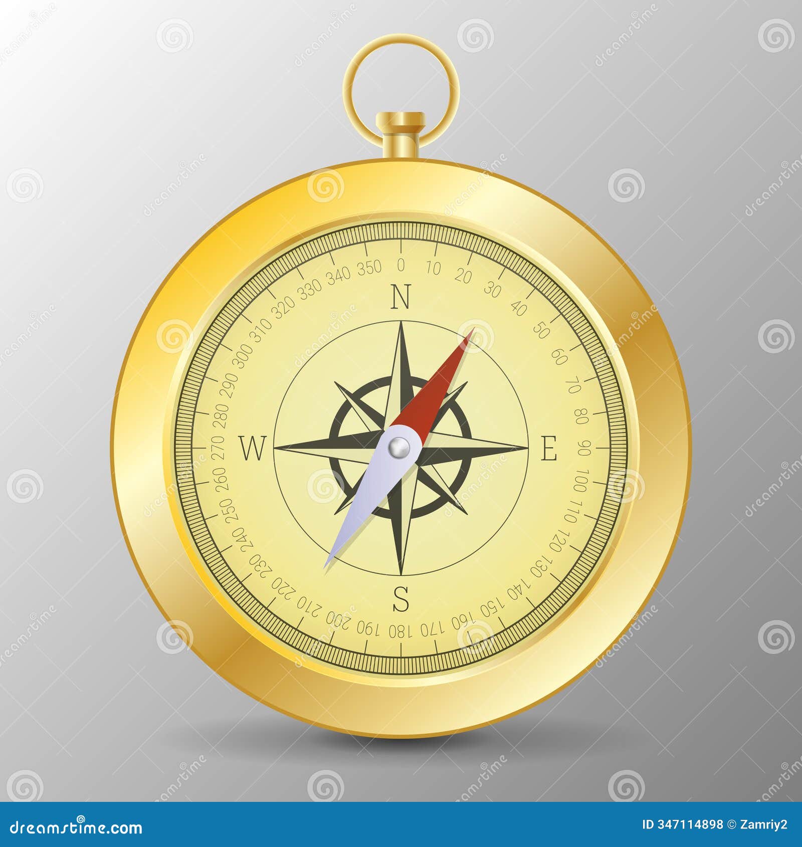 Gold Compass Vector Illustration Stock Illustration - Illustration of ...