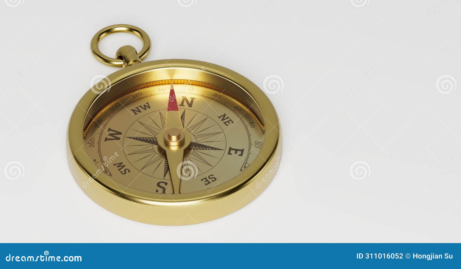 Gold Compass on White Backgroun.3D Illustration Stock Illustration ...