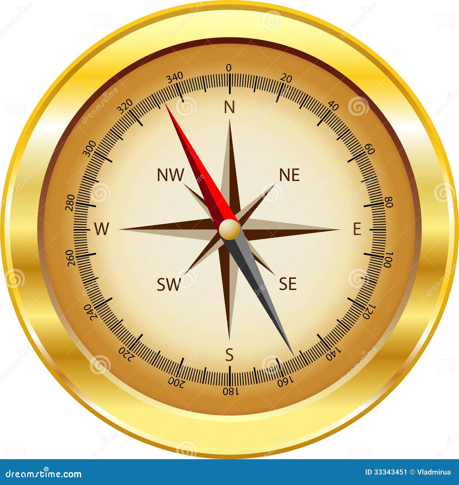 Gold Compass Stock Image - Image: 33343451