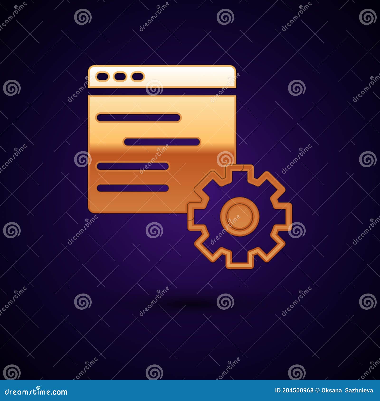 Gold Programming Language Syntax Icon Isolated On White Background